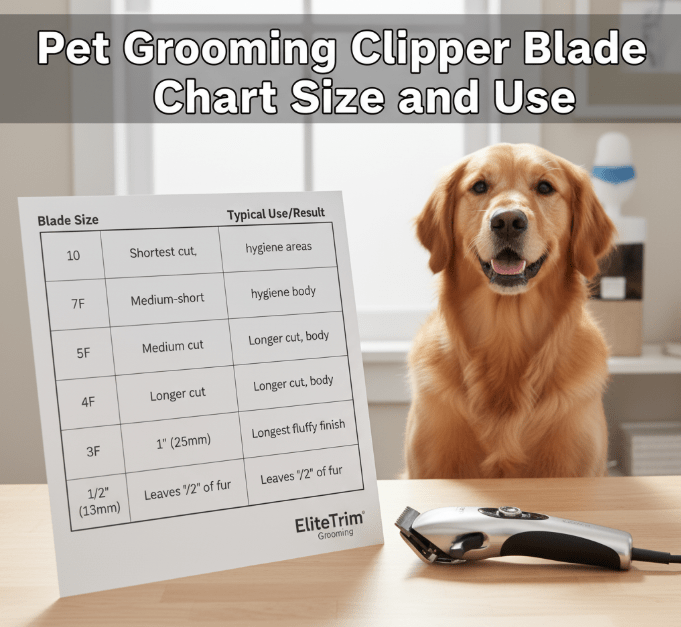 Pet Grooming Clipper Blade Chart Size and Use - Elite Trim Grooming