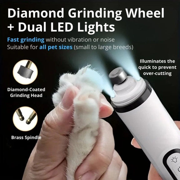 3-Speed Dog Nail Grinder – Quiet, Dual LED Grooming | Elite Trim